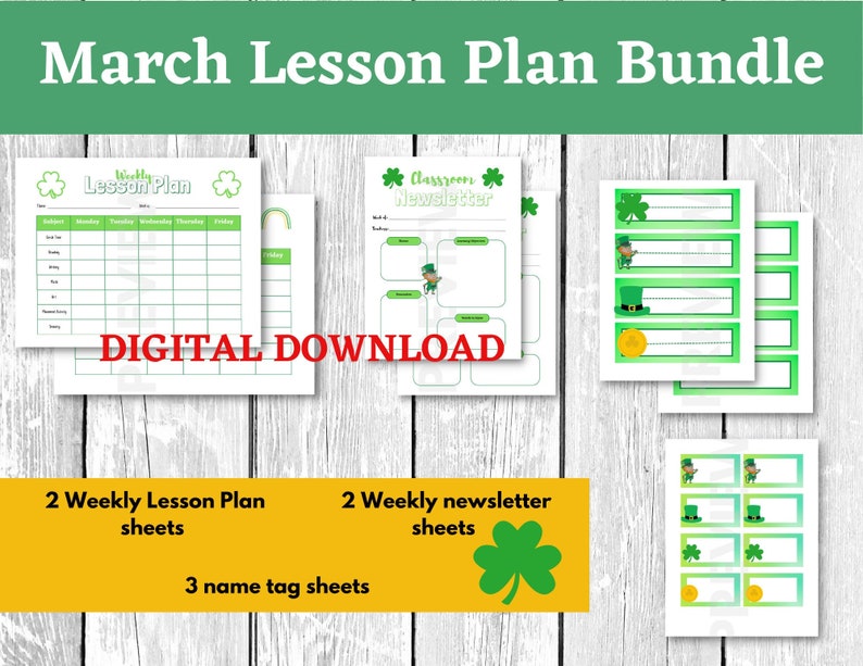 Lesson Plan Template Newsletter Template Downloadable - Etsy