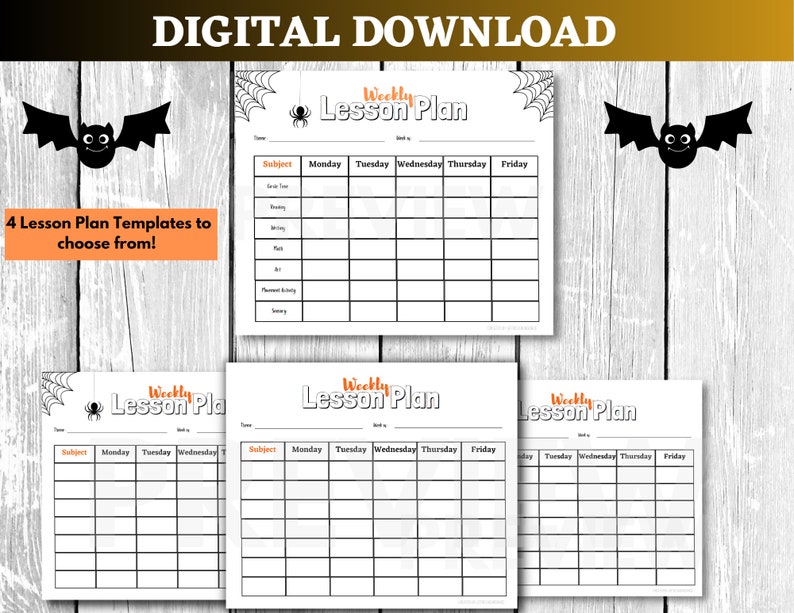 Lesson Plan Template, Newsletter Template, Downloadable Planner, Unique ...