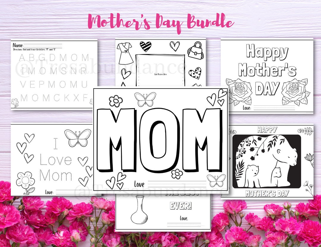 Mothers Day Coloring Page , Coloring Book Pdf, Tracing Worksheet ...