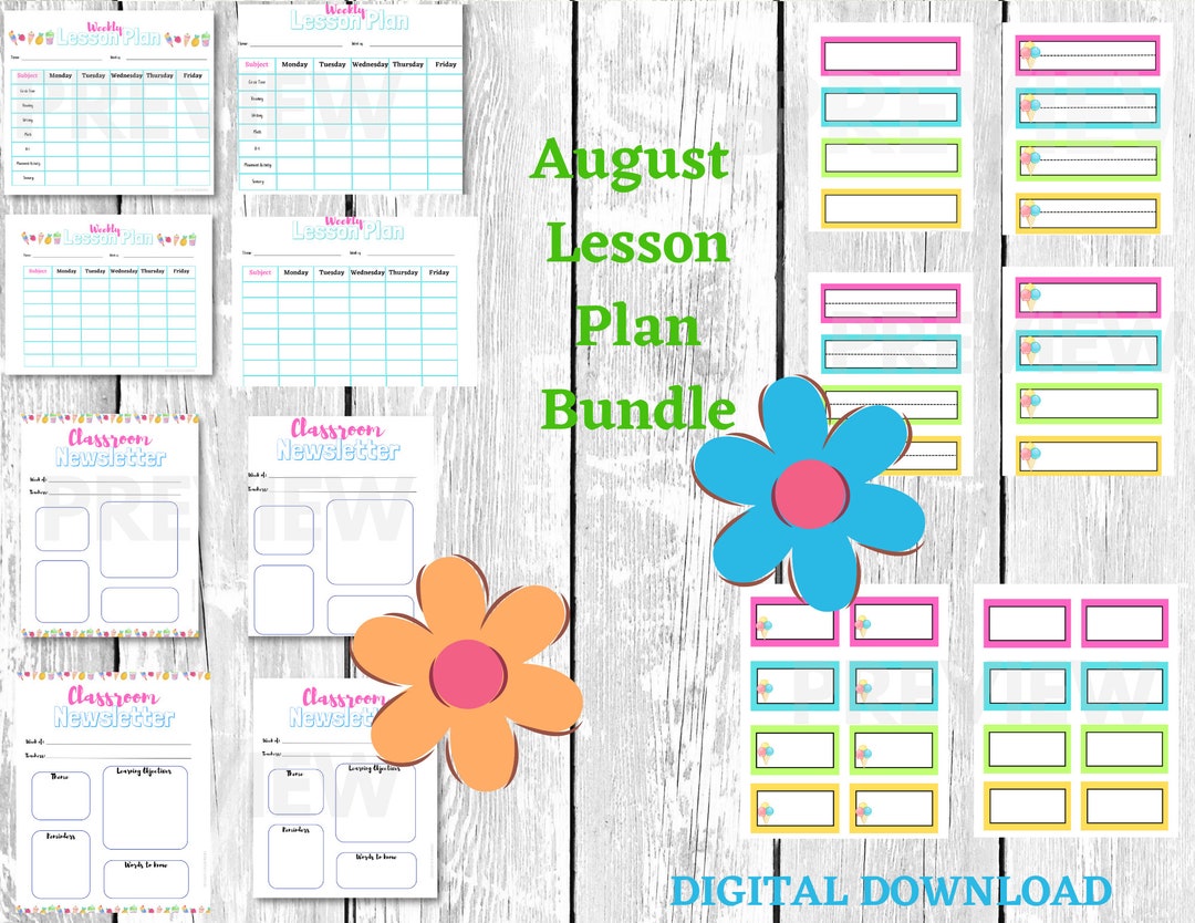 LESSON PLAN TEMPLATE, Newsletter Template, Downloadable Planner, Unique ...