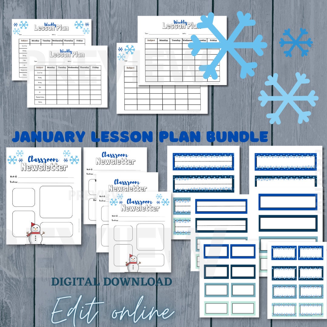 Lesson Plan Template, Newsletter Template, Downloadable Planner ...