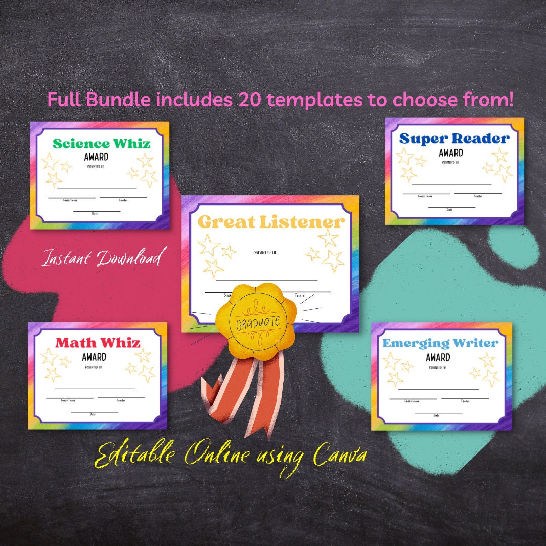 End of the Year Awards, Graduation Certificates, Preschool Awards ...