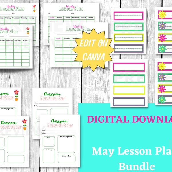 Toddler Lesson Plan Template - Etsy