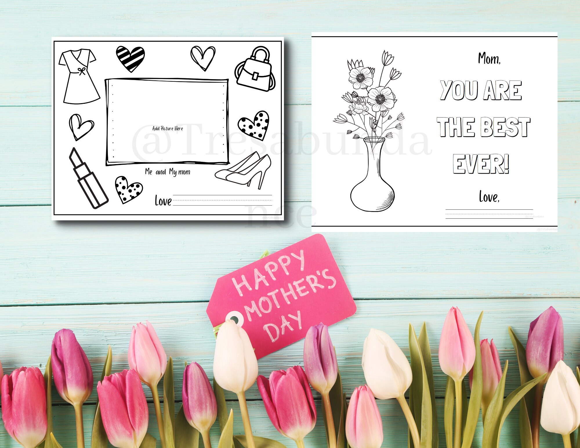 Mothers Day Coloring Page , Coloring Book Pdf, Tracing Worksheet ...