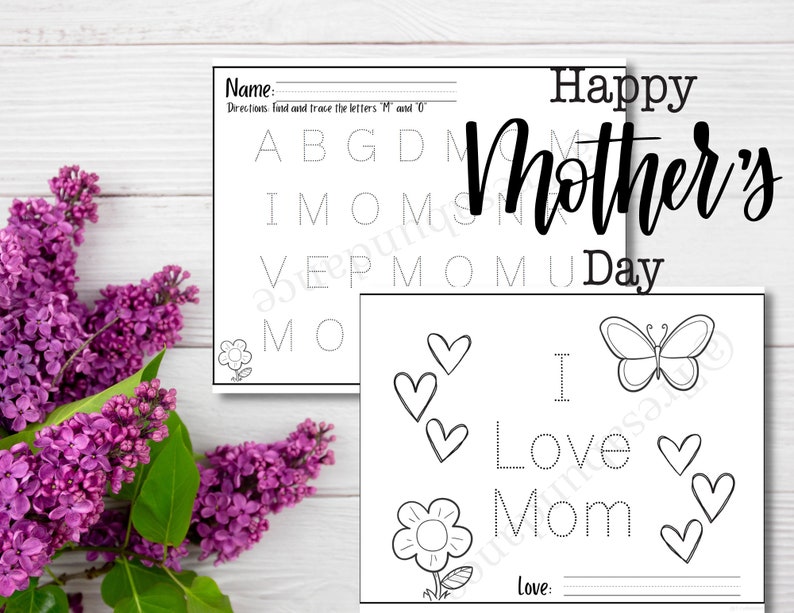 Mothers Day Coloring Page Coloring Book Pdf Tracing - Etsy