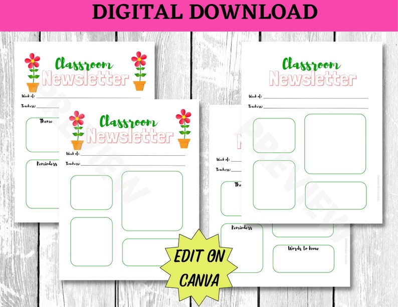 LESSON PLAN TEMPLATE Newsletter Template Downloadable - Etsy