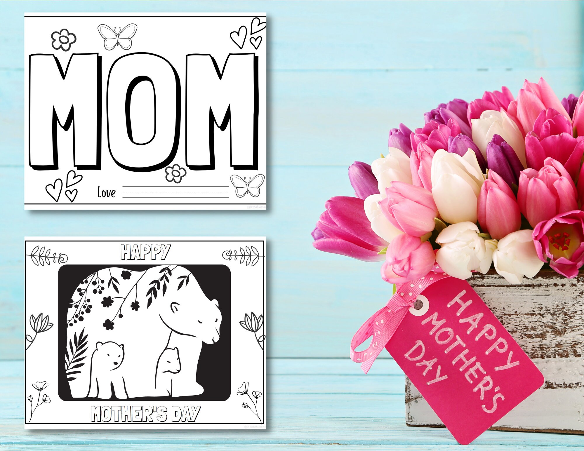 Mothers Day Coloring Page , Coloring Book Pdf, Tracing Worksheet ...