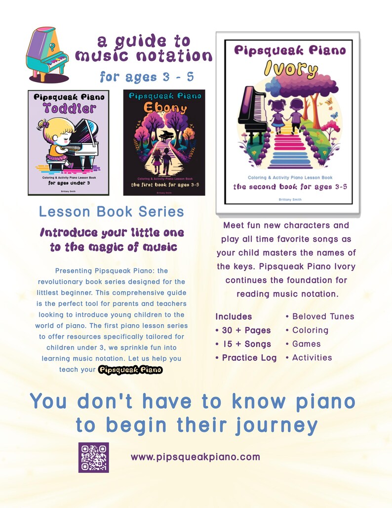 Pipsqueak Piano Ivory: the SECOND Coloring & Activity Piano Lesson Book ...