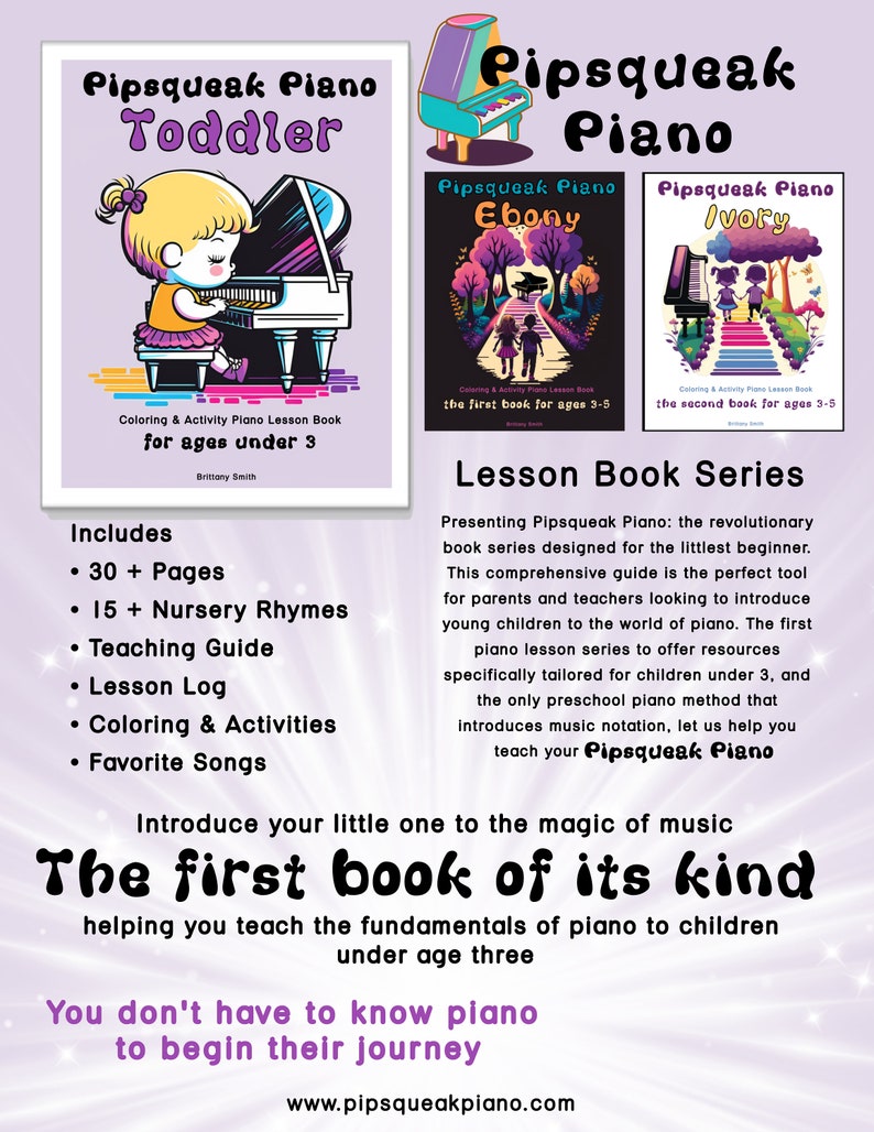 Pipsqueak Piano Toddler: Coloring & Activity Piano Lesson Book for Ages ...