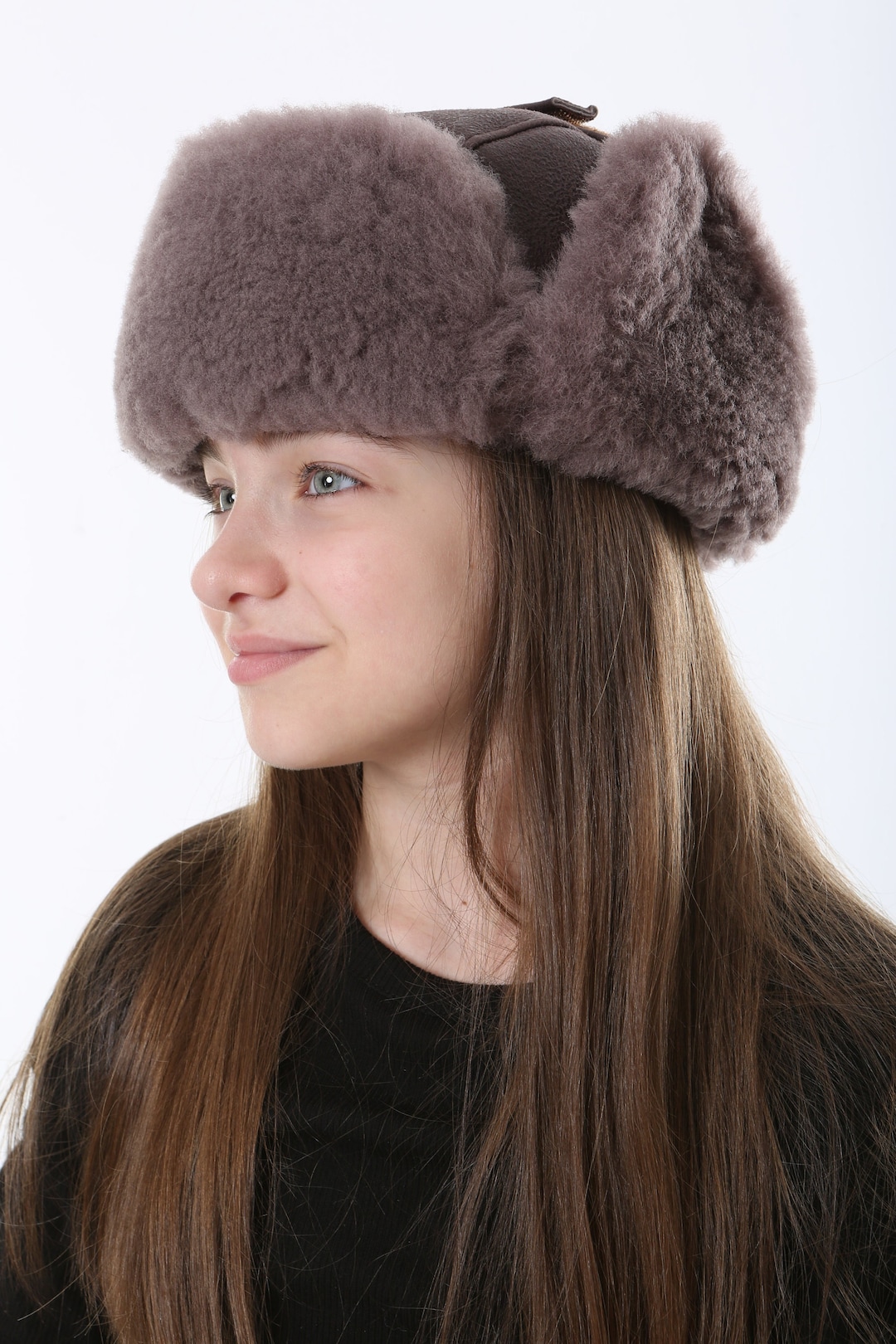 Russian Ushanka Aviator, Sheepskin Hat for Boys & Girls With Earflaps ...