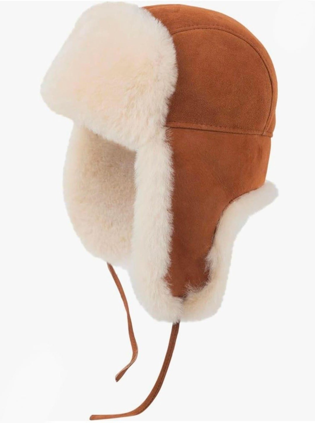 Shearling Sheepskin Leather Aviator Trapper Hat Unisex Fur Trapper ...