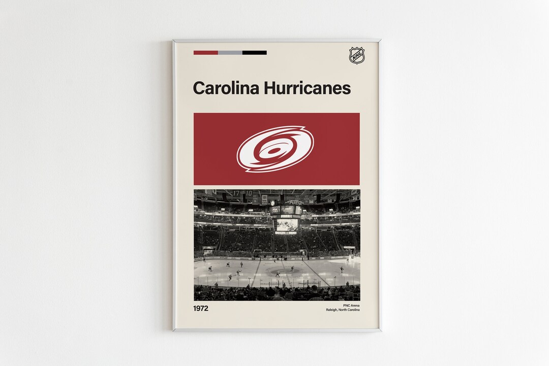 Carolina Hurricanes Retro Digital Print for Office, Bedroom, Bathroom ...