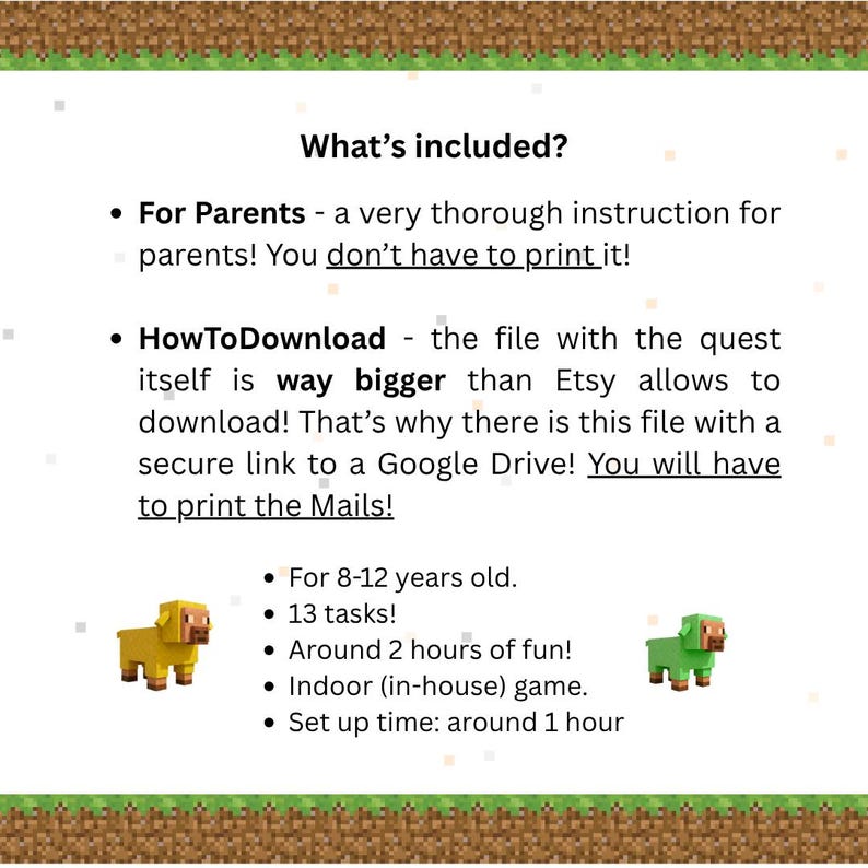Minecraft Style Escape Room, Printable Kids Quest (8-12 Years) - Etsy