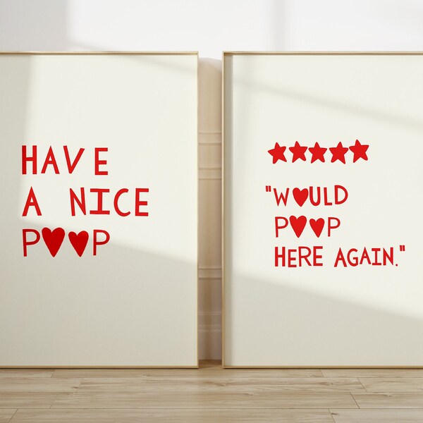 Have A Nice Poop Bathroom Print Pink Wall Art Trendy Printable Art ...