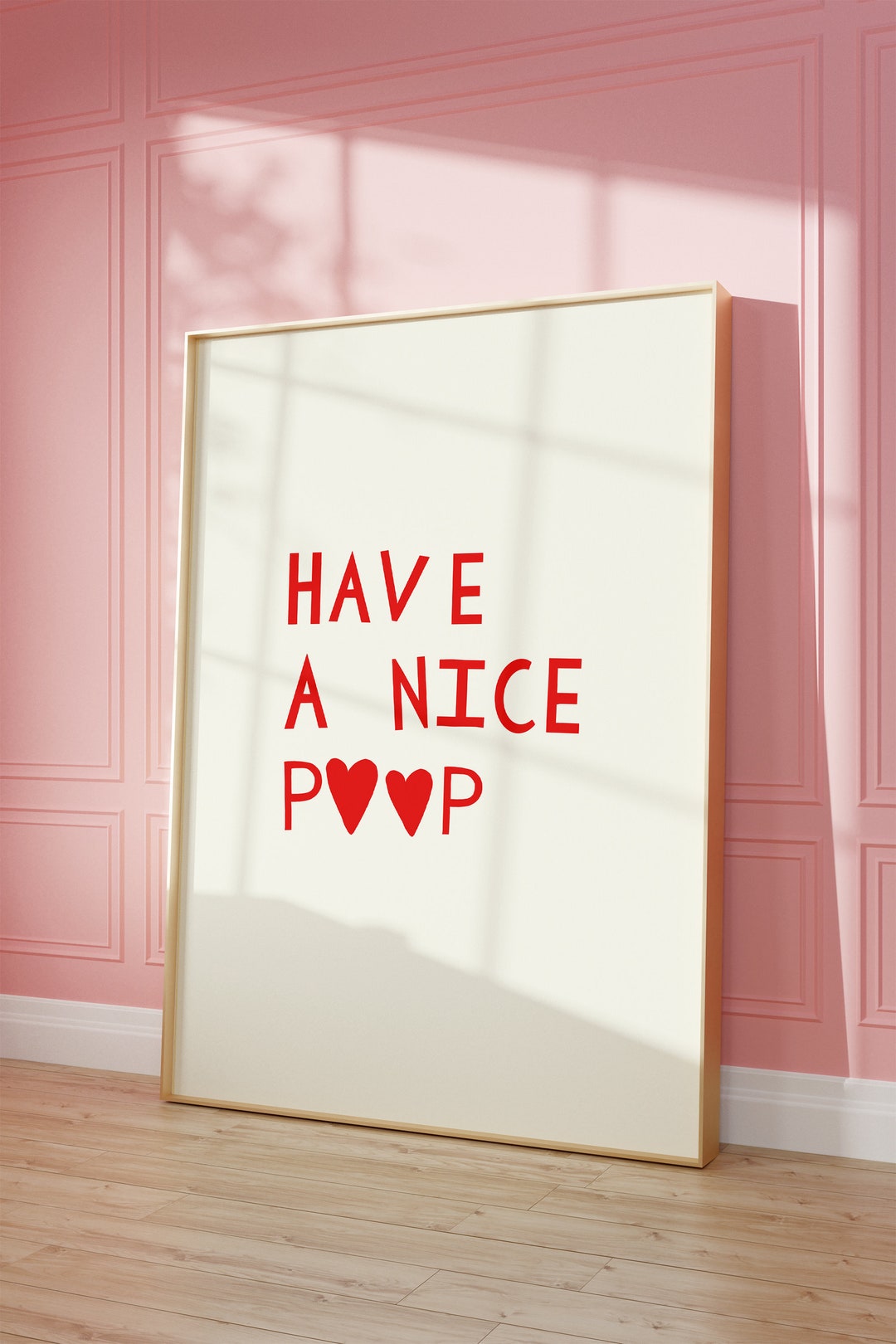 Have A Nice Poop Bathroom Print Pink Wall Art Trendy Printable Art ...