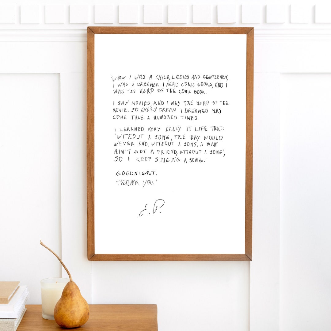 Elvis Presley Letter Handwriting Print , Love Letter, Fan Wall Art ...