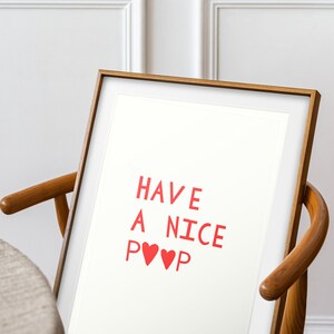 Have A Nice Poop Bathroom Print Pink Wall Art Trendy Printable Art ...