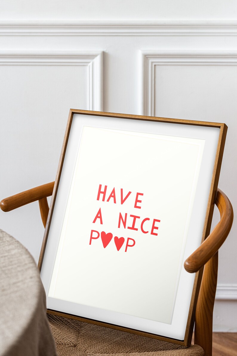 Have A Nice Poop Bathroom Print Pink Wall Art Trendy Printable Art ...