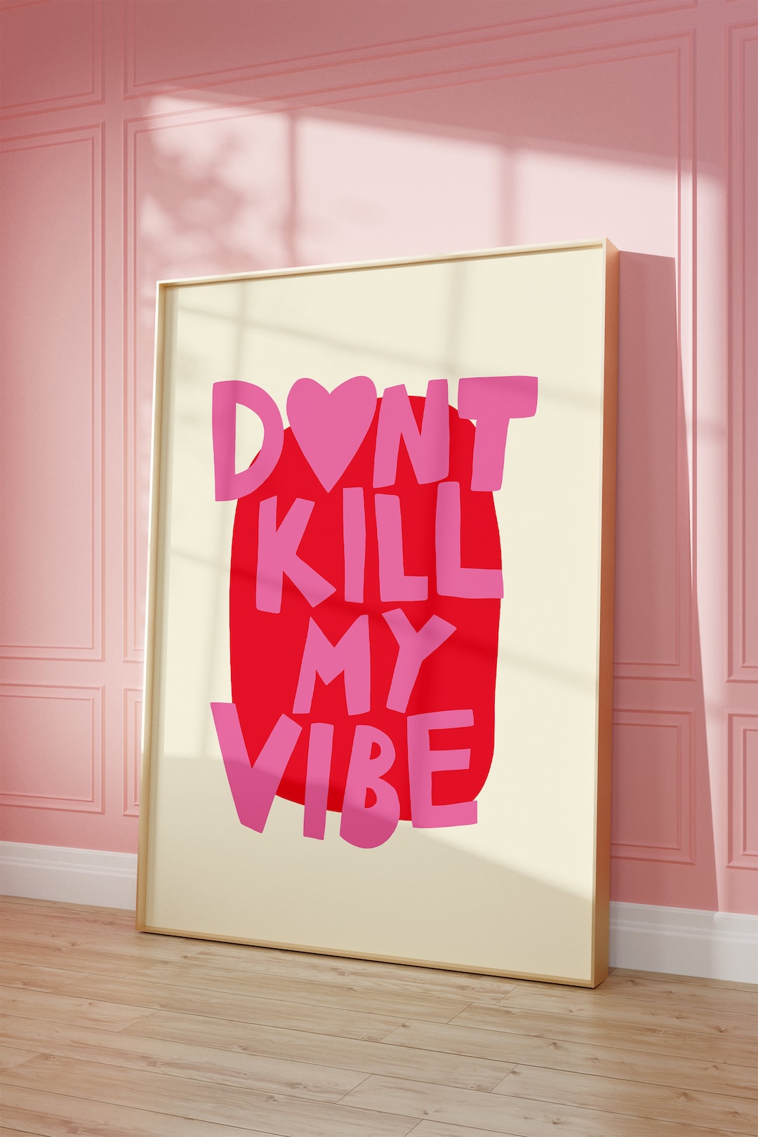 Maximalist, Vivid Pink Colourful ' My Vibe ' Typography Poster, Funky ...