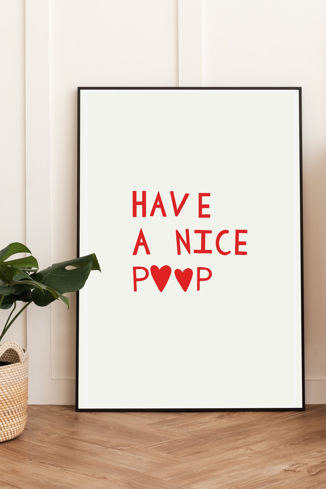 Have A Nice Poop Bathroom Print Pink Wall Art Trendy Printable Art ...