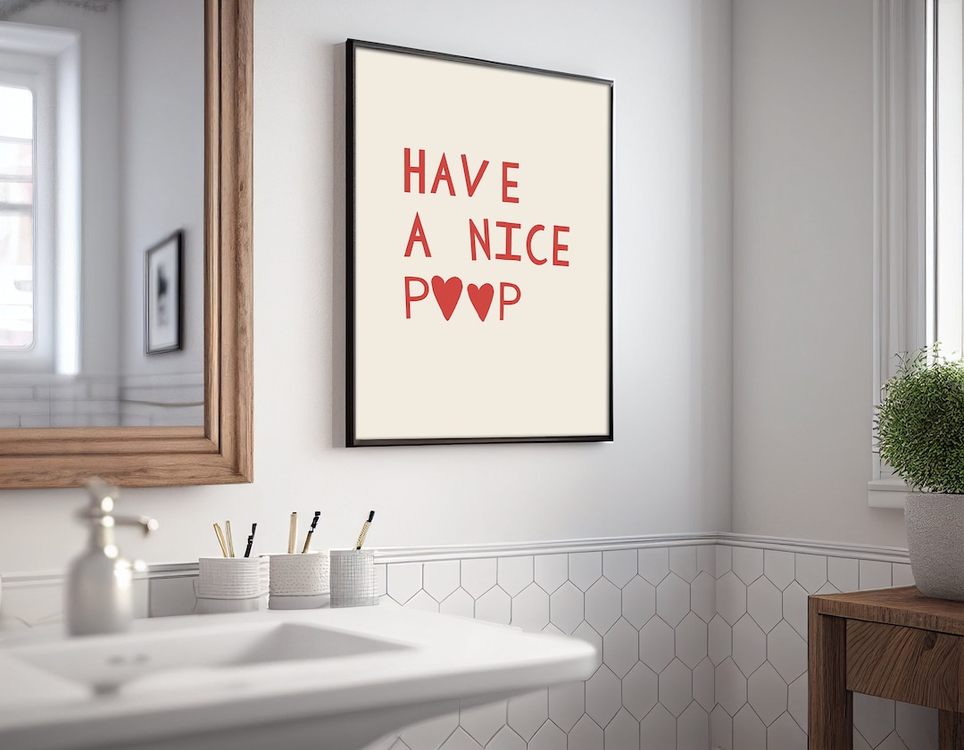 Have A Nice Poop Bathroom Print Pink Wall Art Trendy Printable Art ...