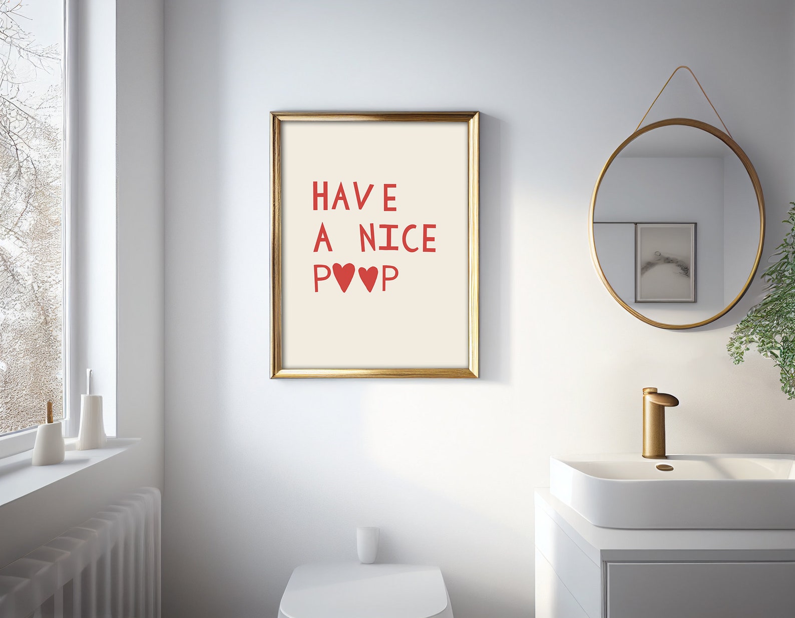 Have A Nice Poop Bathroom Print Pink Wall Art Trendy Printable Art ...