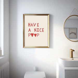 Have A Nice Poop Bathroom Print Pink Wall Art Trendy Printable Art ...