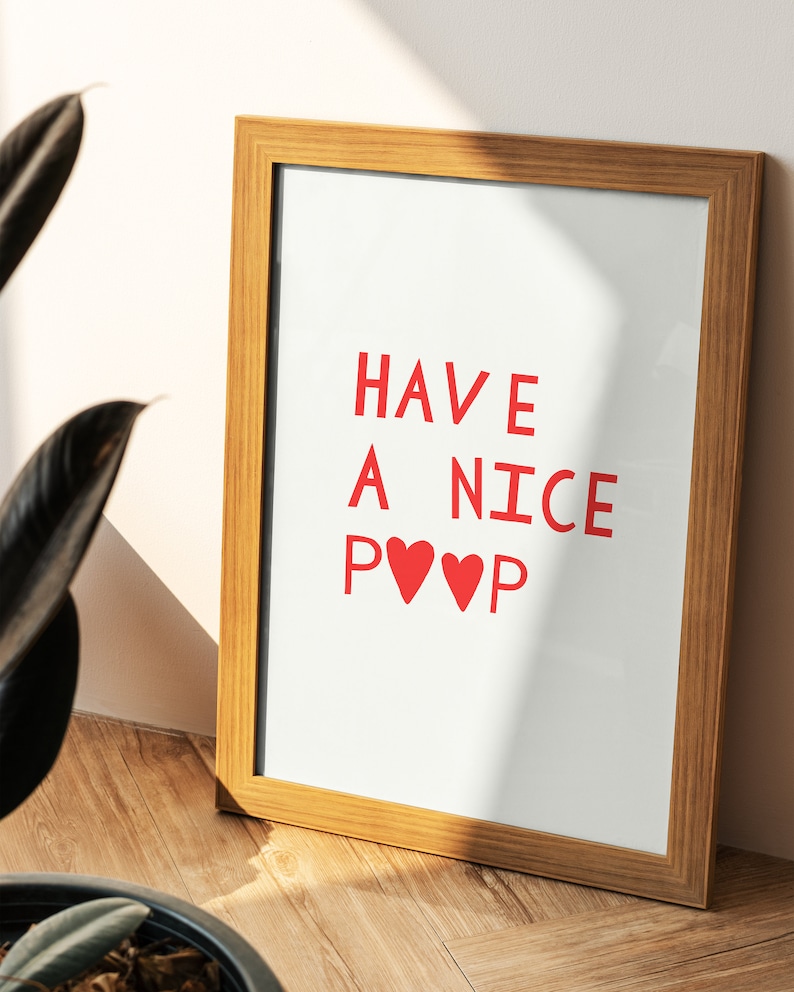 Have A Nice Poop Bathroom Print Pink Wall Art Trendy Printable Art ...