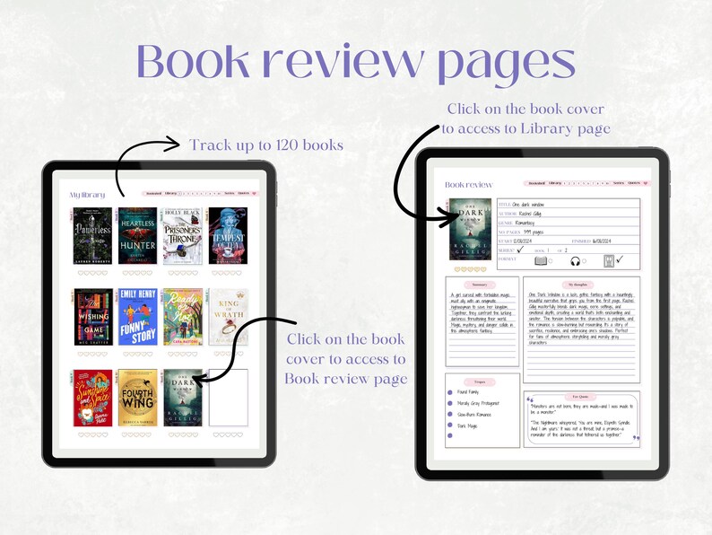 Digital Reading Journal | Reading Journal | Goodnotes Reading Tracker ...