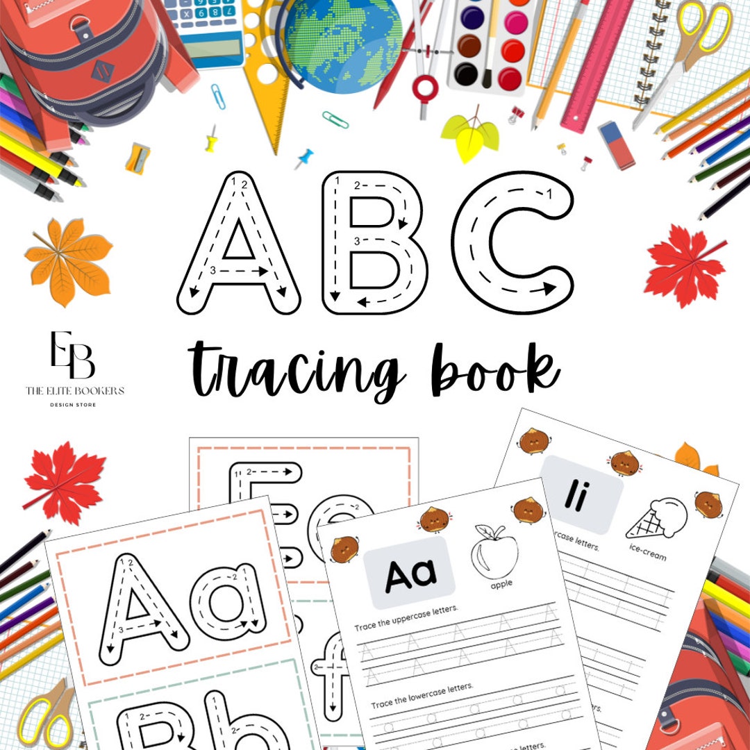 Alphabet Tracing Book for Kids, Preschool Notebook, Printable, Home ...