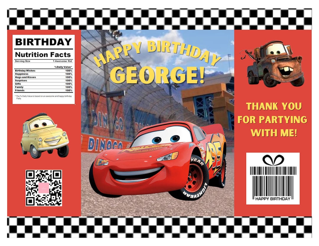 Cars Lightning Mcqueen Chip Bag Digital Only - Etsy
