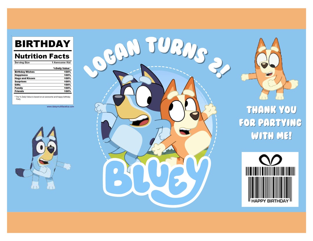 Bluey Custom Chip Bag Digital Only - Etsy