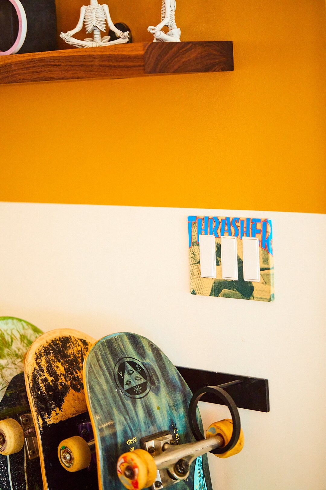 Skateboard Rack, Wall Mount Rack, Organize up to 5 Boards, Skate Board ...