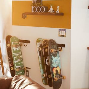 Skateboard Rack, Wall Mount Rack, Organize up to 5 Boards, Skate Board ...