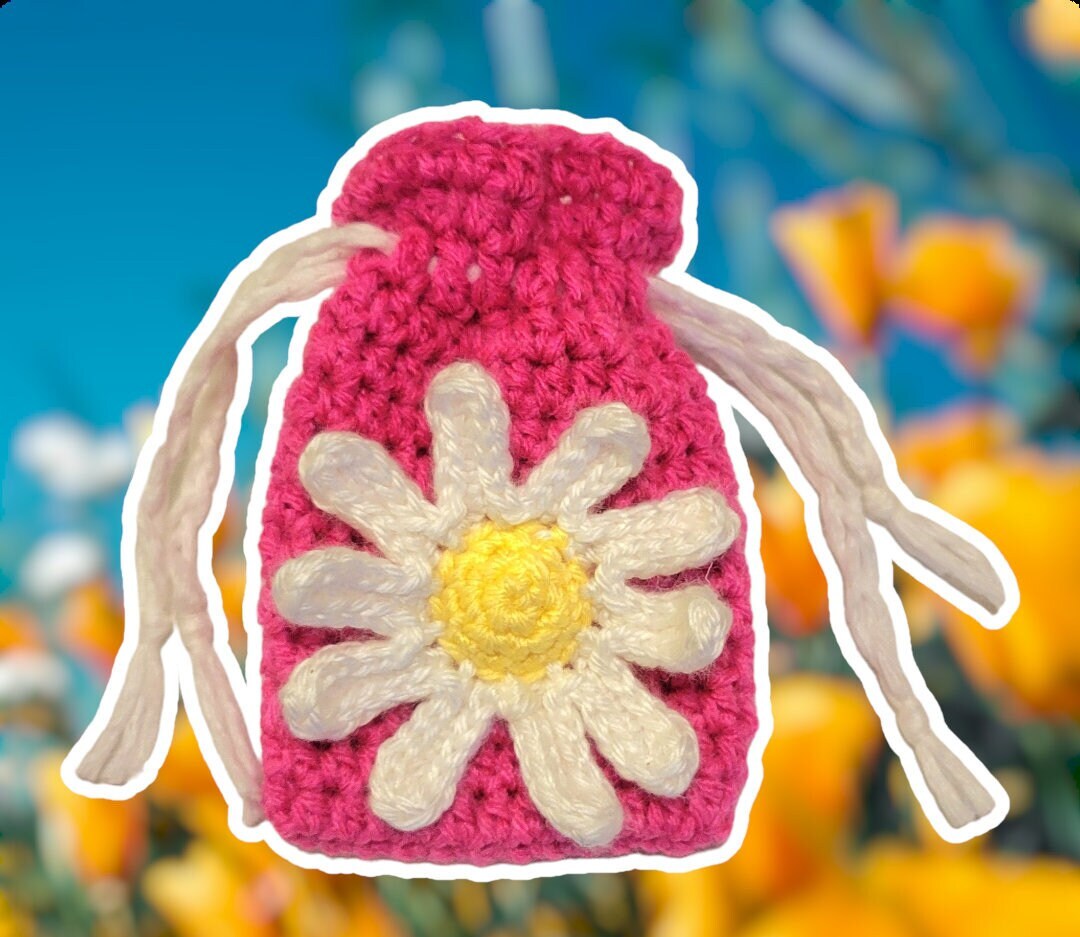 Flower Power Crochet Pouch - Etsy
