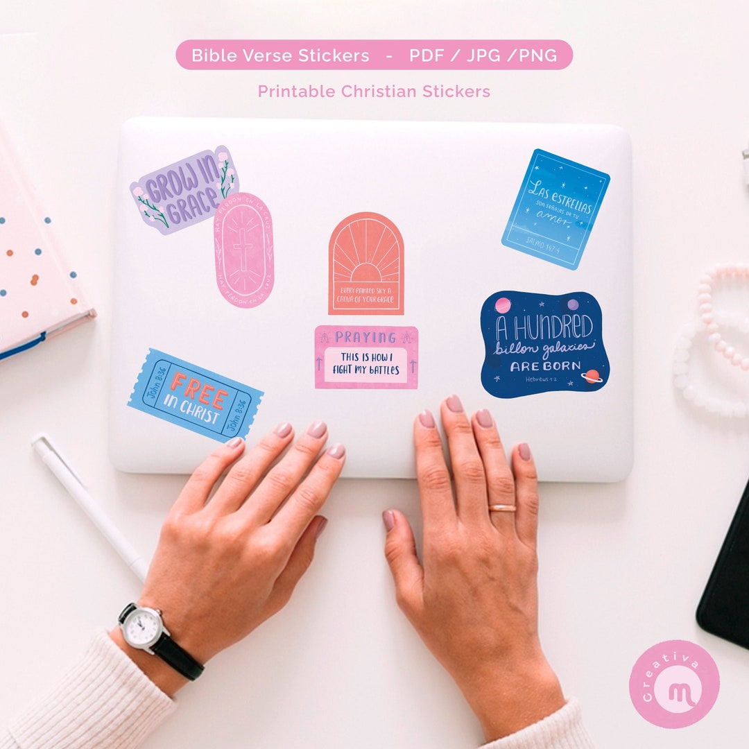 Christian Stickers Printable Stickers Print and Cut Stickers Bible ...