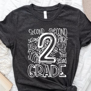 2nd Grade Teacher Tshirt, Second Grade Gift T Shirt, Cute Teacher ...