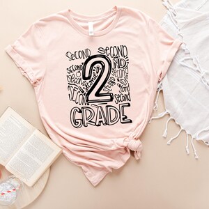2nd Grade Teacher Tshirt, Second Grade Gift T Shirt, Cute Teacher ...