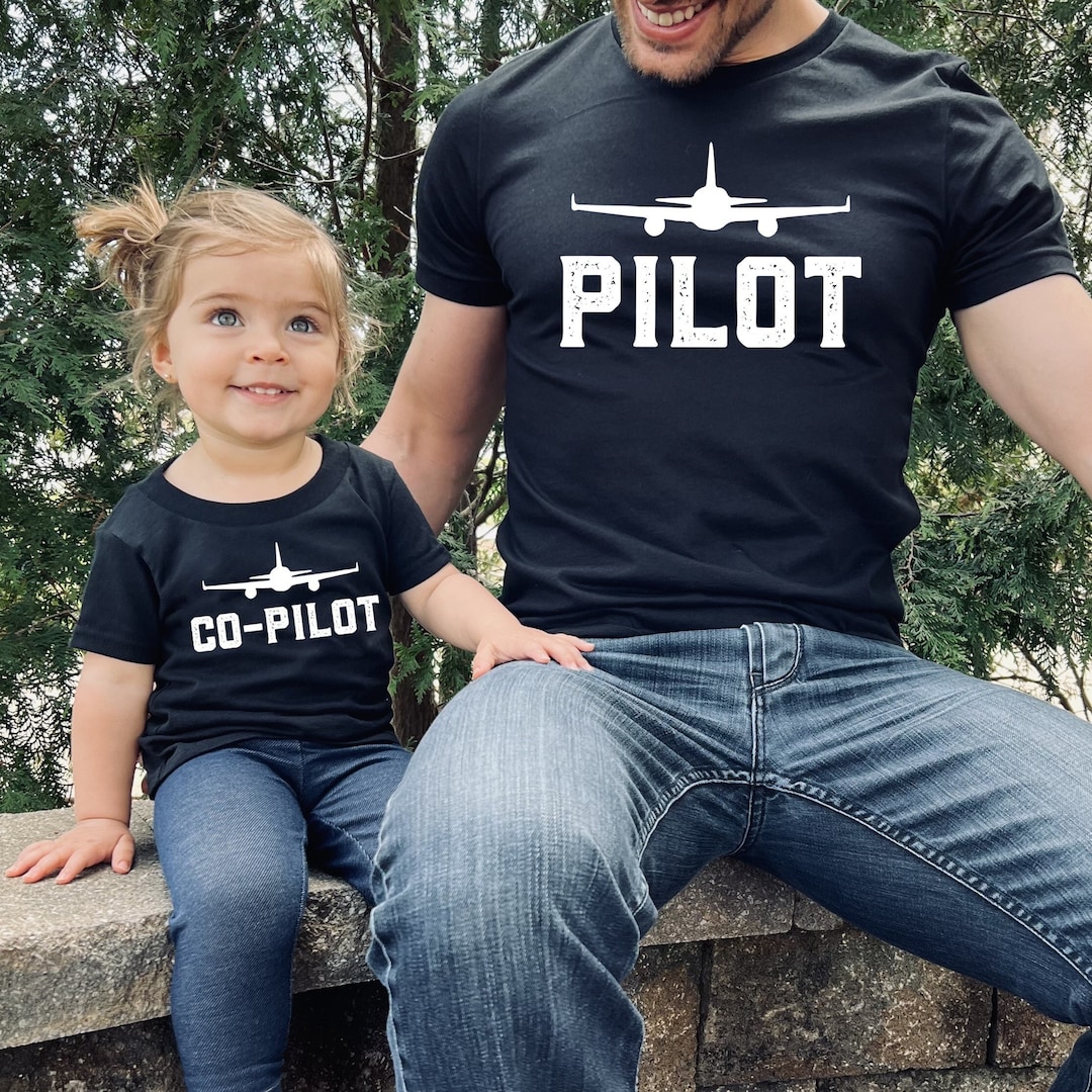 Dad Son Matching Pilot T Shirts, Cute Co-pilot Gift Shirt, Funny Father ...