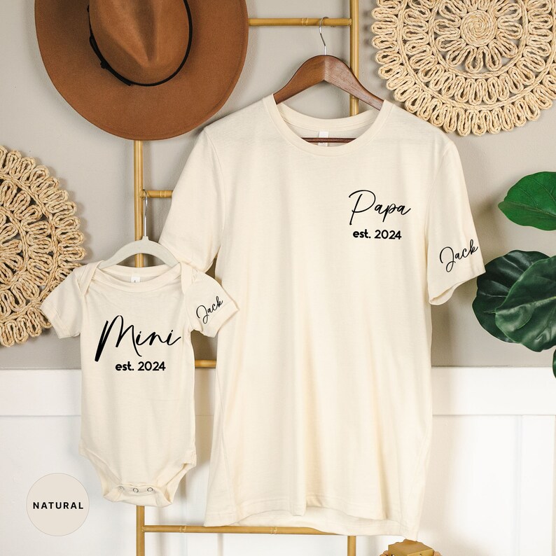 Personalized Father and Mini Me T Shirt Set, Father's Day Gift Tshirt ...