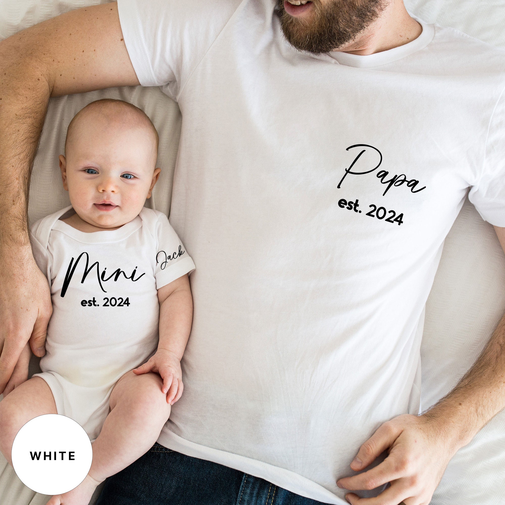 Personalized Father and Mini Me T Shirt Set, Father's Day Gift Tshirt ...