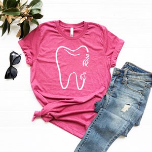 Personalized Dentist T Shirt, Funny Tooth Gift Shirts, Custom Name ...