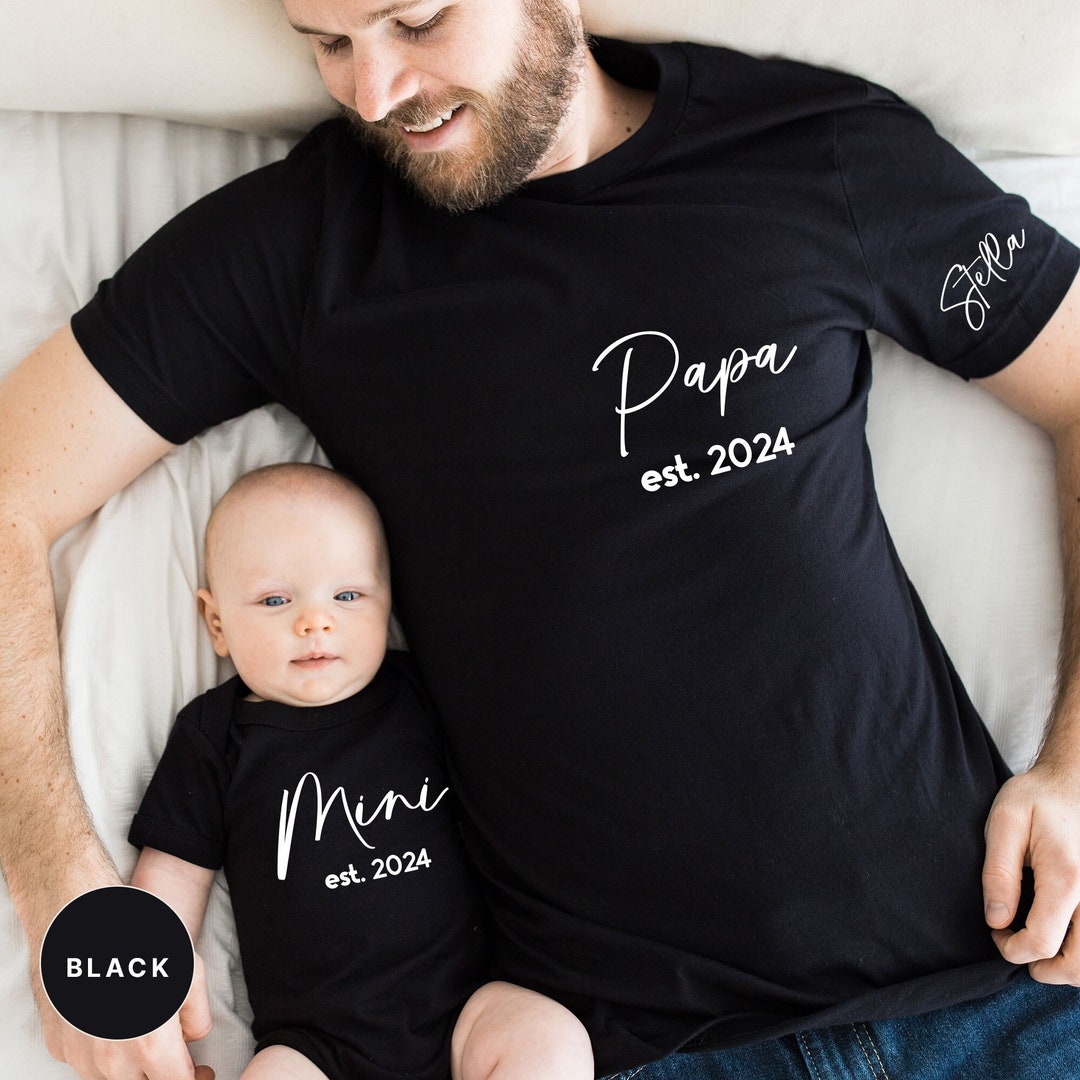 Personalized Father and Mini Me T Shirt Set, Father's Day Gift Tshirt ...