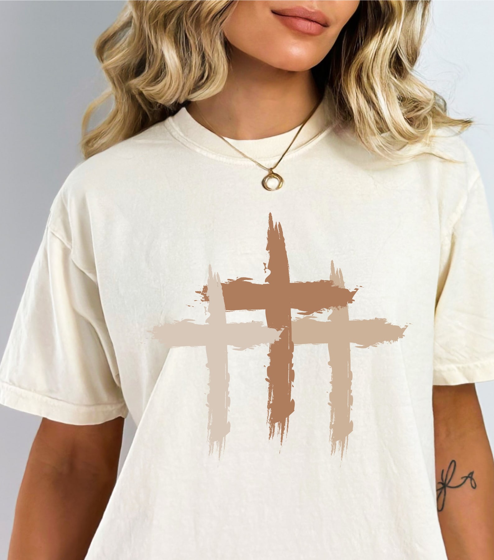 Faith Cross Shirt Boho Christian Minimalist 3 Vertical Crosses T Shirts ...