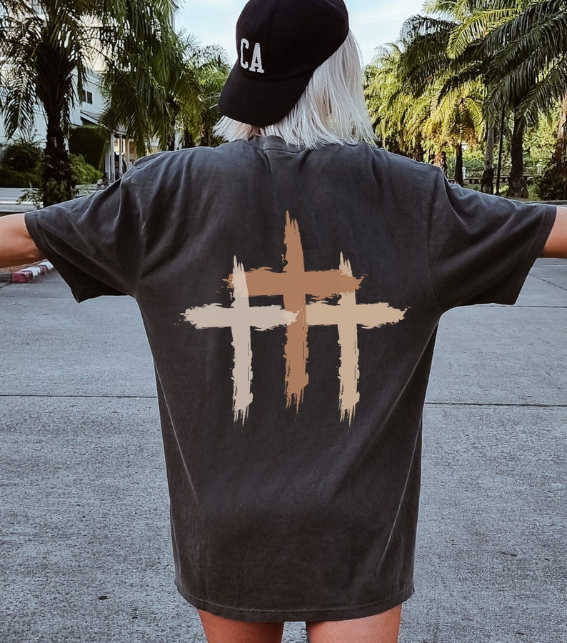 Faith Cross Shirt Boho Christian Minimalist 3 Vertical Crosses T Shirts ...