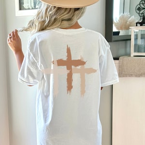 Faith Cross Shirt Boho Christian Minimalist 3 Vertical Crosses T Shirts ...