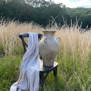 Larg Vintage Pot Aged Artisan Earthenware Stone Vessel Aged Stone Look ...