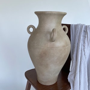 Larg Vintage Pot Aged Artisan Earthenware Stone Vessel Aged Stone Look ...