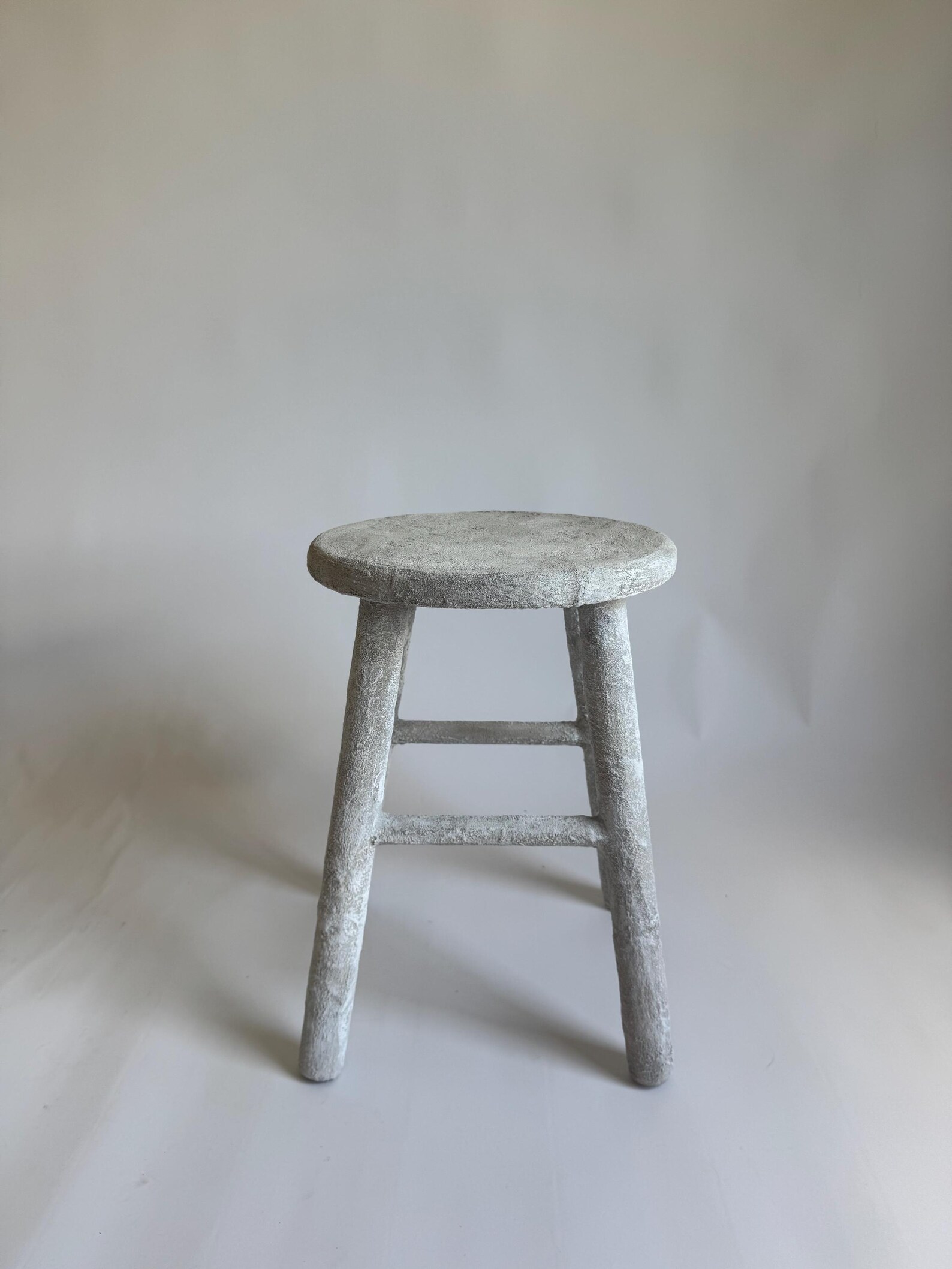 Stone Plaster Crafted Texture Tan White Stool/side Table/ Plant Stand ...