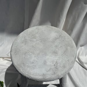 Stone Plaster Crafted Texture Tan White Stool/side Table/ Plant Stand ...